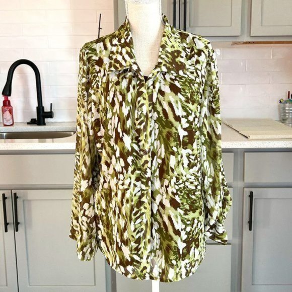 Susan Graver | Tops | Susan Graver Twopiece Blouse Cami Set Size Large ...